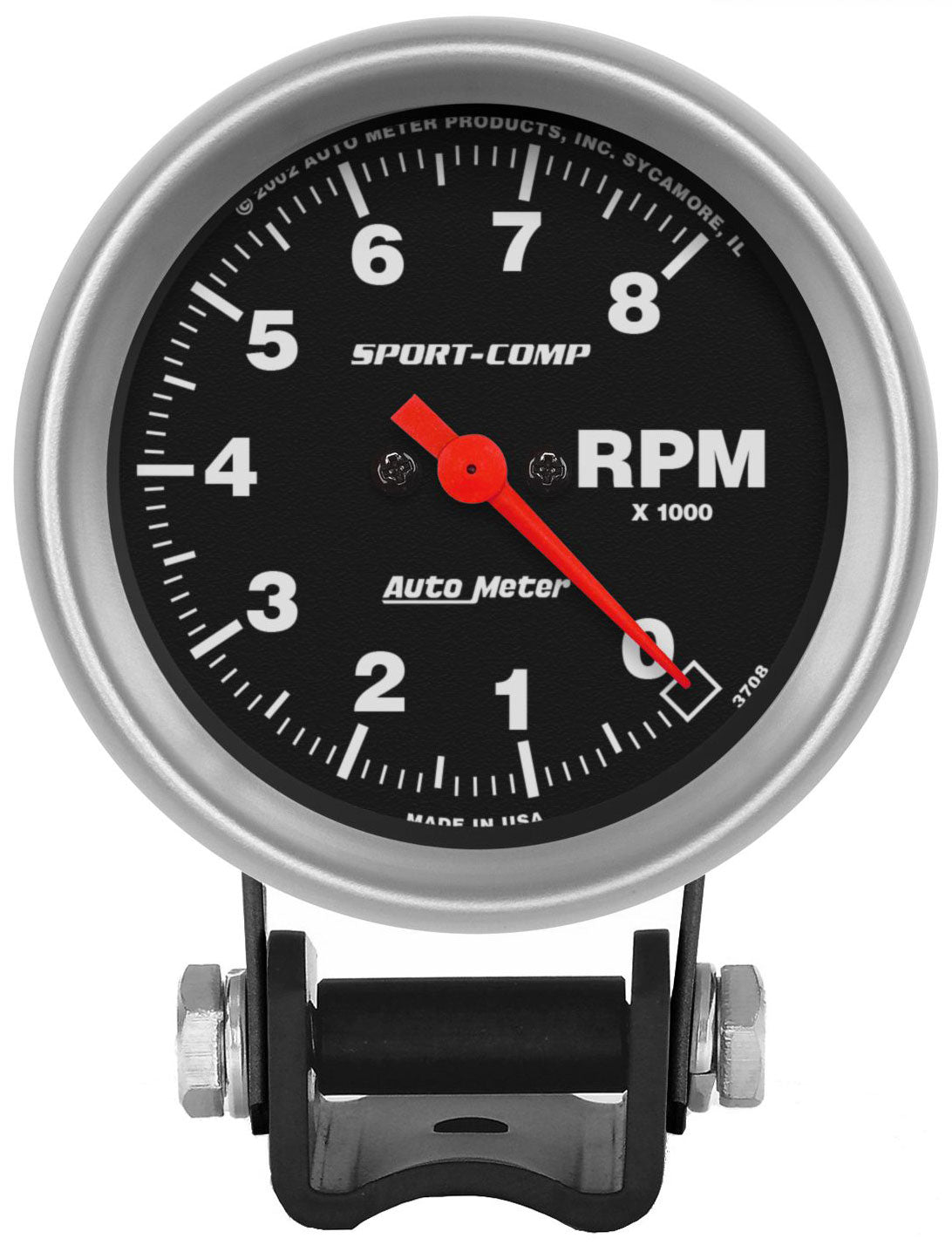 AU3708 AUTOMETER SPORT-COMP SERIES MINI COMPETITION TACHOMETER, 2-5/8", PEDESTAL MOUNT, 0-8000 ...