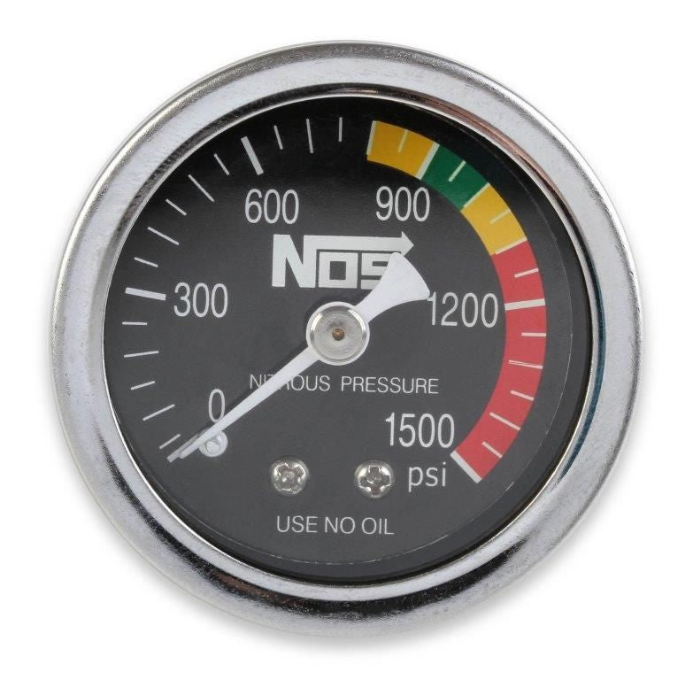 NOS15925 1-1/2" NITROUS PRESSURE GAUGE, 0-1500psi, BLACK — Performance Parts Plus