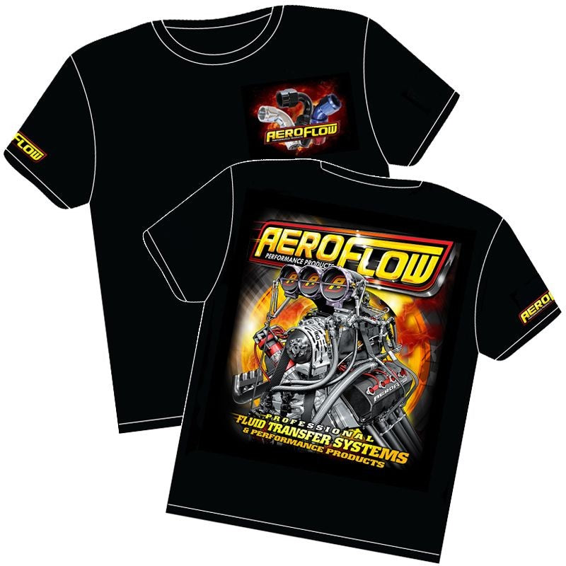 AEROFLOW 'NITRO HEMI' BLACK T-SHIRT — Performance Parts Plus
