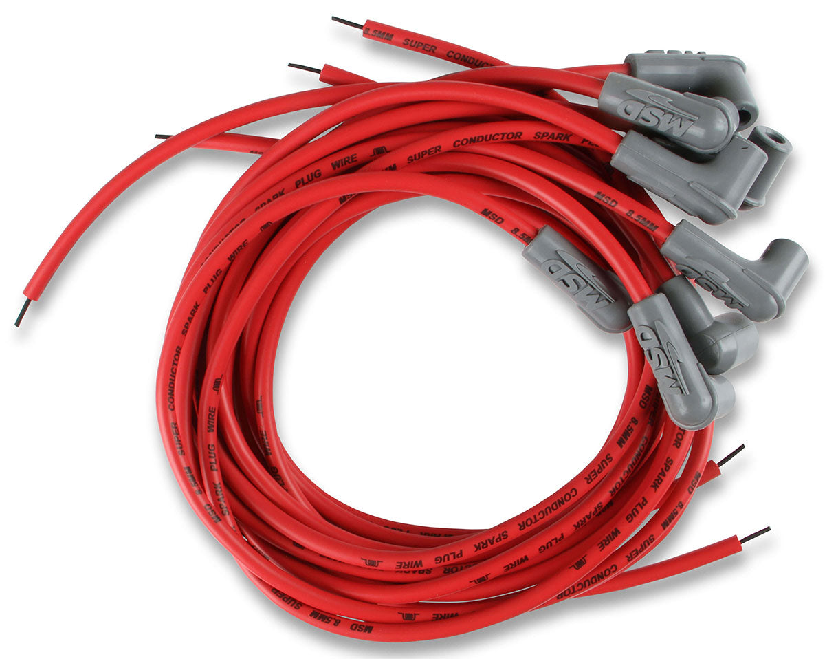 MSD31239 SUPER CONDUCTOR SPARK PLUG LEAD SET 8.5mm, RED, UNIVERSAL 8 ...
