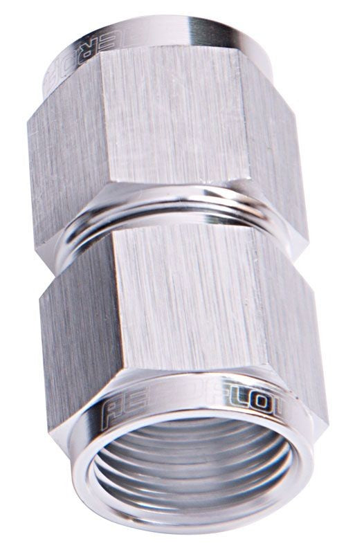 Straight Female Swivel Coupler -8AN - Silver — Performance Parts Plus