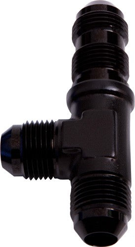 BULKHEAD AN TEE ON THE RUN -3AN, BLACK — Performance Parts Plus