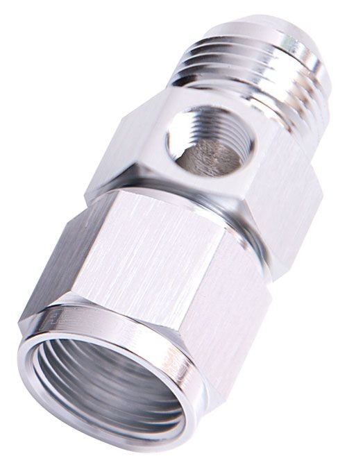 Straight Female to Male with 1/8" Port -16AN Silver Finish — Performance Parts Plus