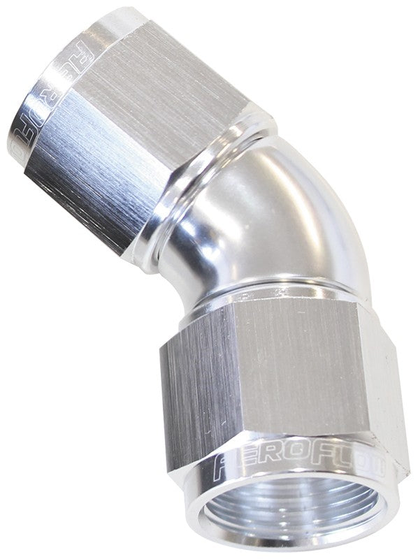 45° FULL FLOW FEMALE COUPLER -6AN SILVER — Performance Parts Plus
