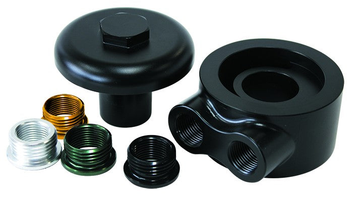 AF64-2098 BILLET OIL FILTER BLOCK ADAPTER UNIVERSAL LOW PROFILE DESIGN ...