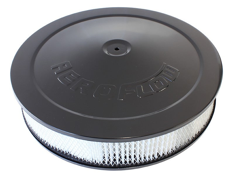 BLACK 14" x 3" AIR FILTER ASSEMBLY WITH 1-1/8" DROP BASE, 5-1/8" NECK ...