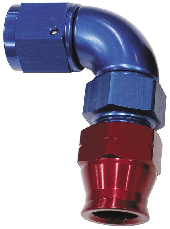 90° Tube to Female AN Adapter 1/4"to -4AN, Blue/Red Finish ...