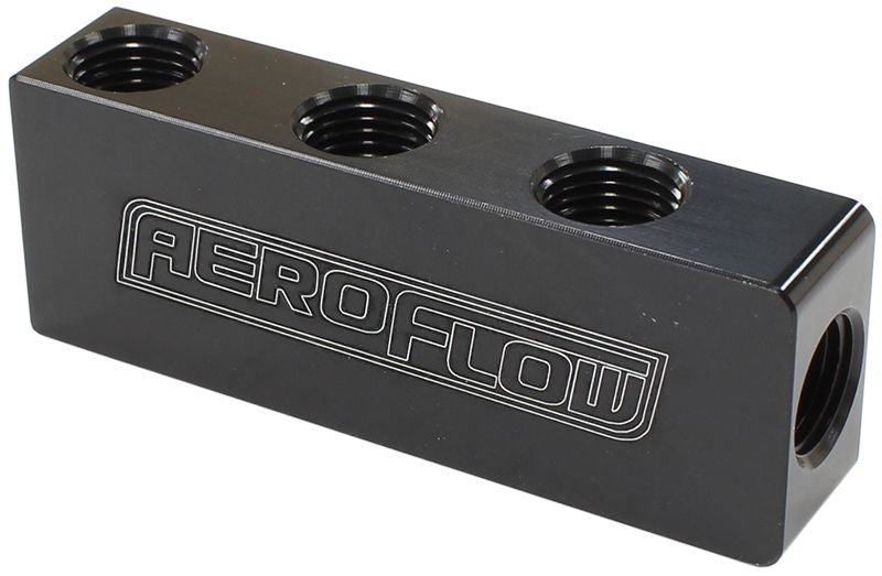 AF456-01-06BLK COMPACT DISTRIBUTION BLOCK,1 IN 6 OUT ALL PORTS 1/8" NPT ...