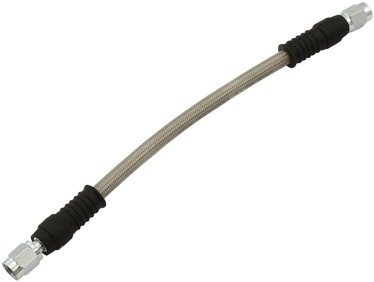 Aeroflow Premade S/S Teflon Brake Lines, 9" Long, Straight Female -3AN ...