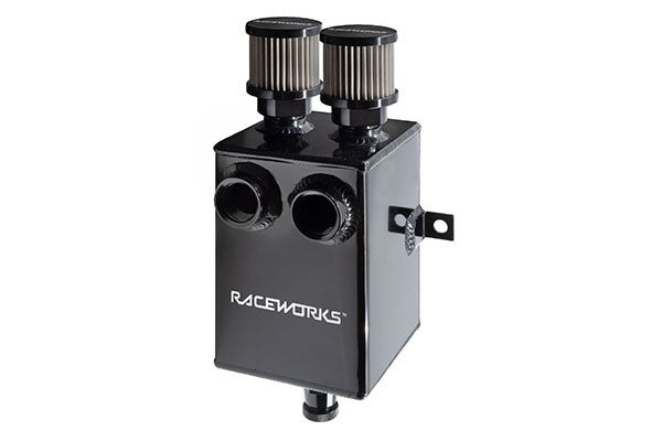 ALY-074BLK RACEWORKS ALUMINIUM CATCH CAN WITH DRAIN TAP 2L (BLACK) — Performance Parts Plus