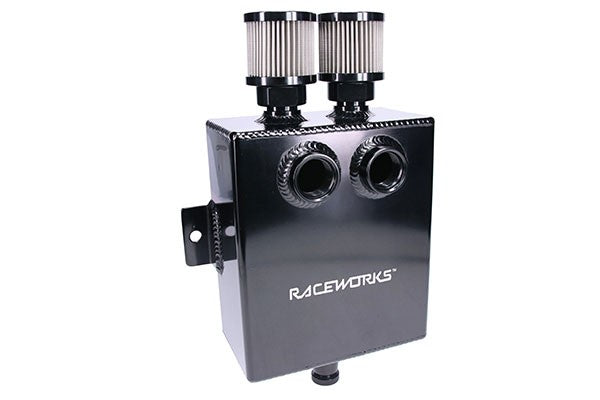 ALY-156BK RACEWORKS SLIMLINE ALUMINIUM CATCH CAN WITH DRAIN TAP 2.7L (BLACK) — Performance Parts ...