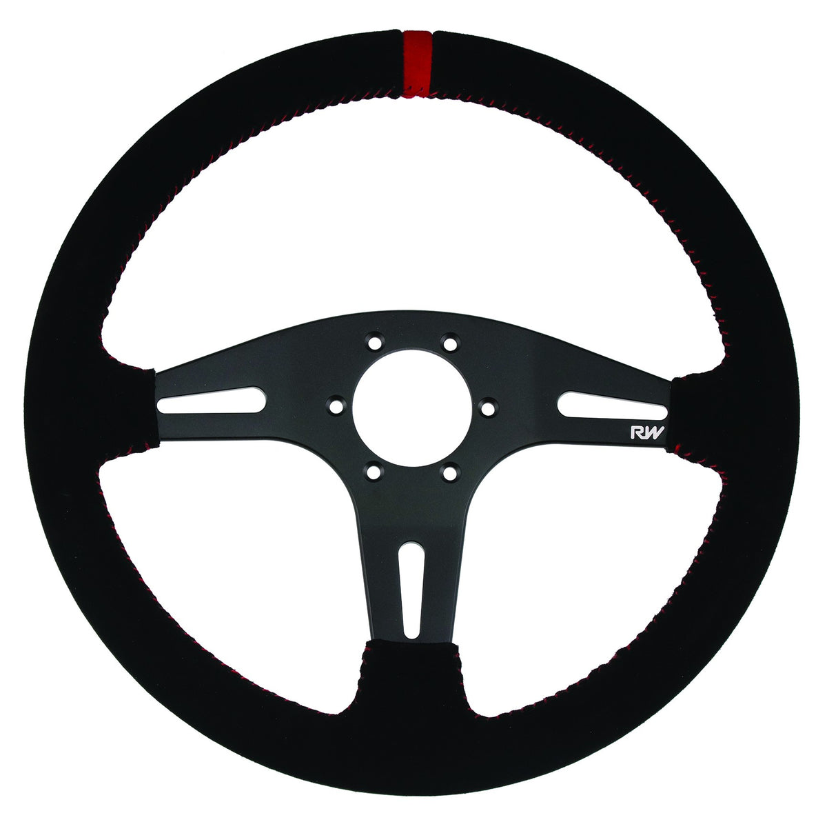 VPR-195BK RACEWORKS 350mm FLAT STYLE BLACK SUEDE STEERING WHEEL ...